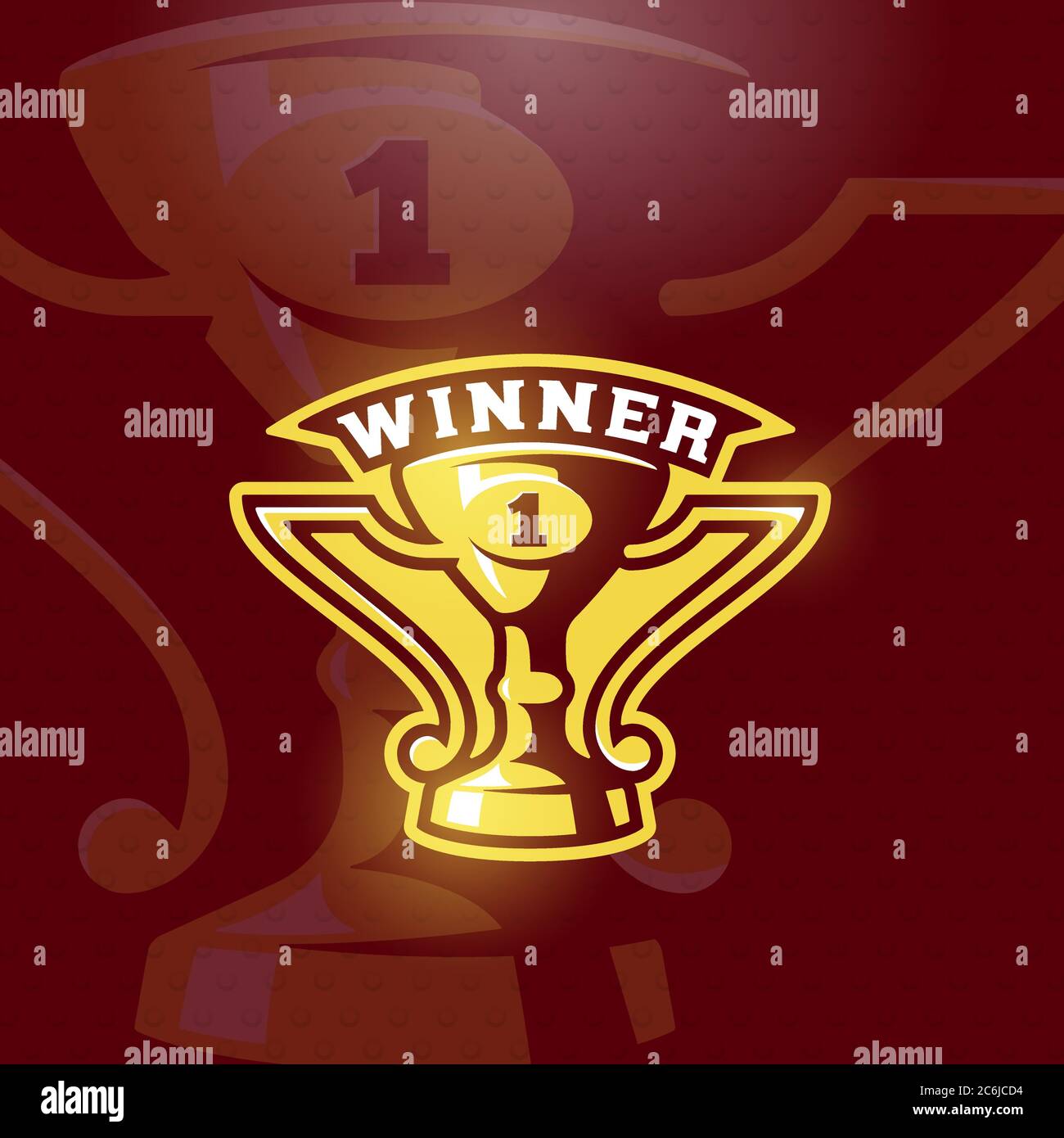 Winner Prize Cup Emblem. Vector Sport Trophy Sign, Symbol or Logo ...