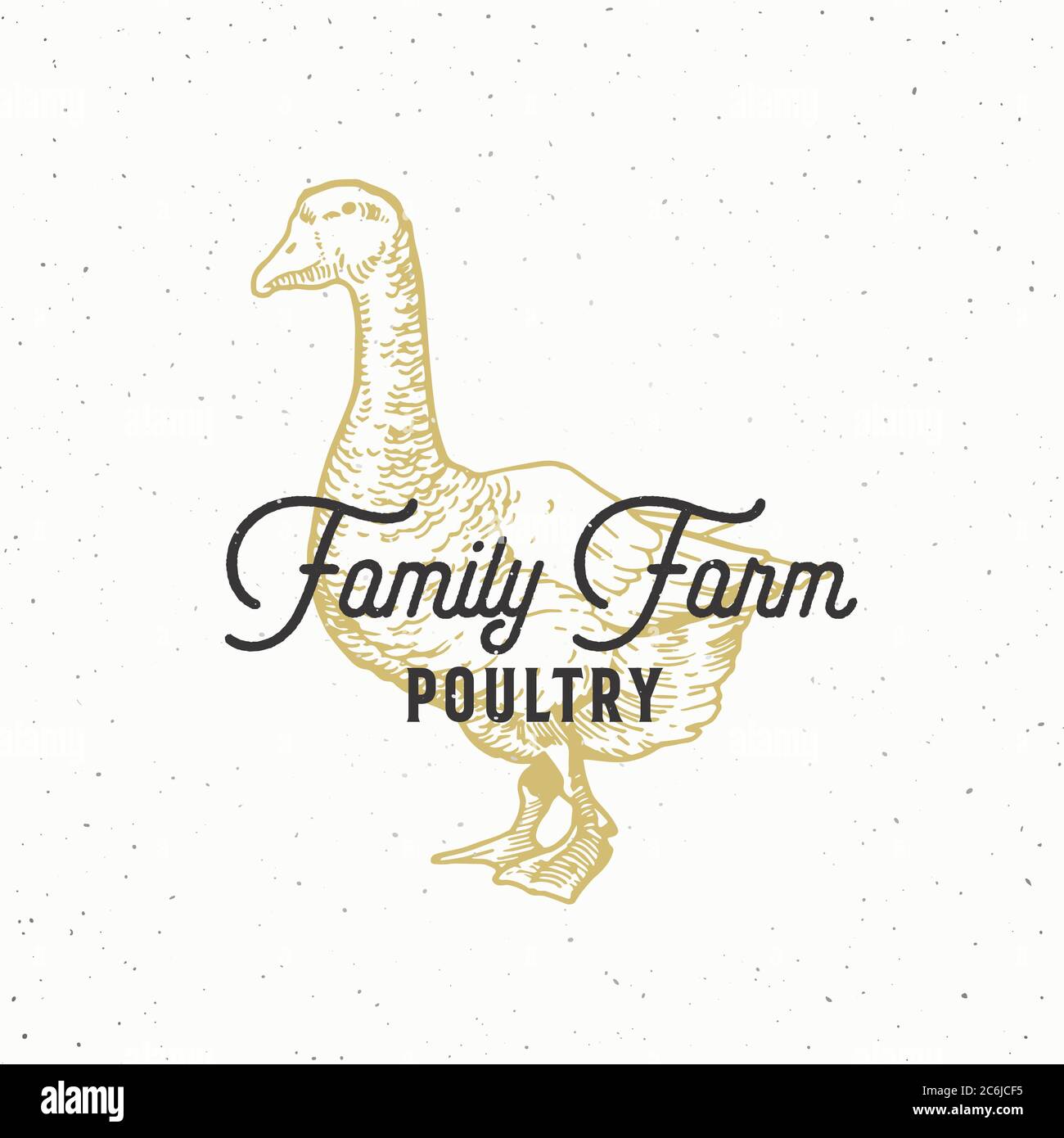Family Farm Poultry Abstract Vector Sign, Symbol or Logo Template. Hand ...