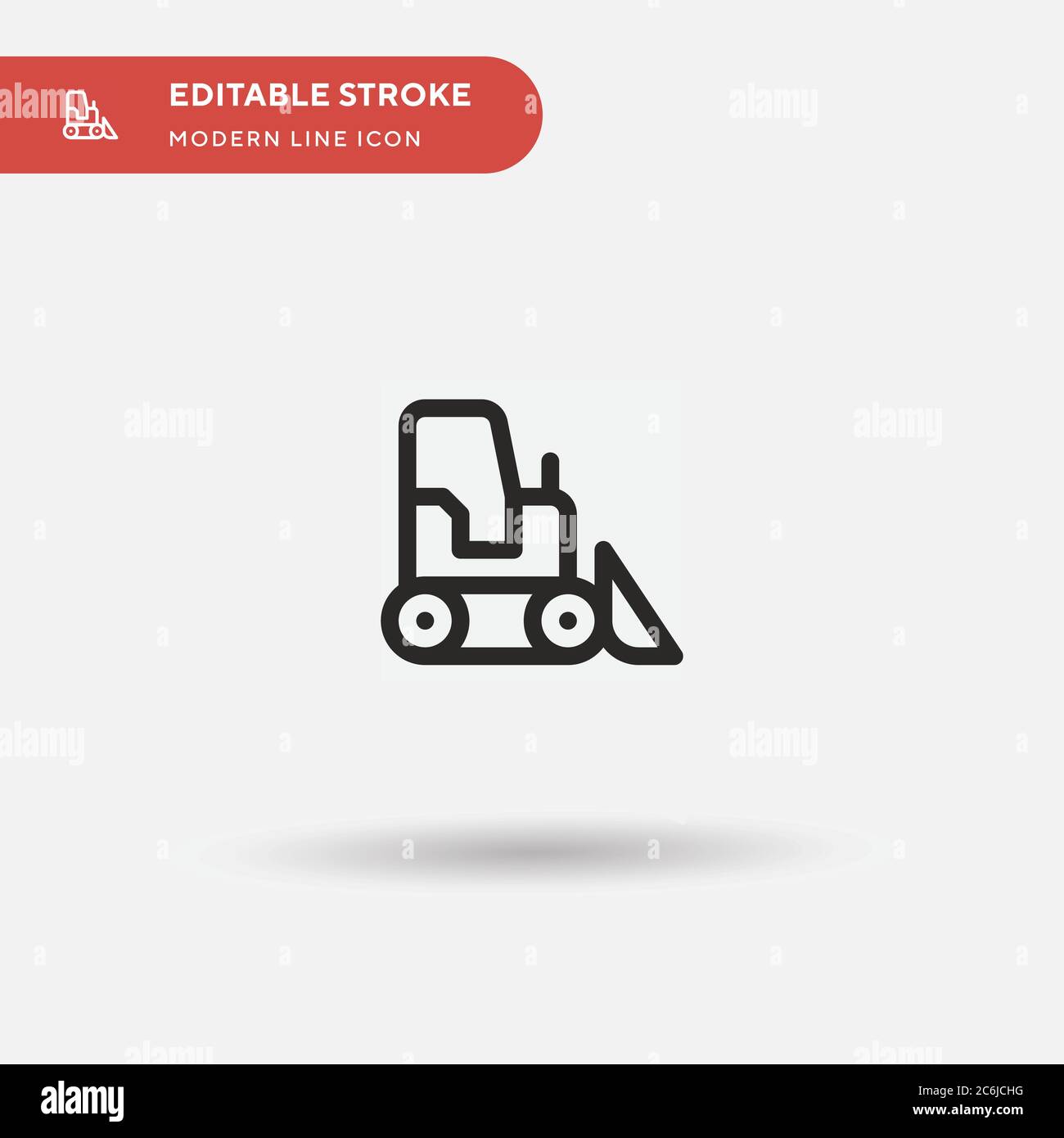 Bulldozer Simple vector icon. Illustration symbol design template for ...