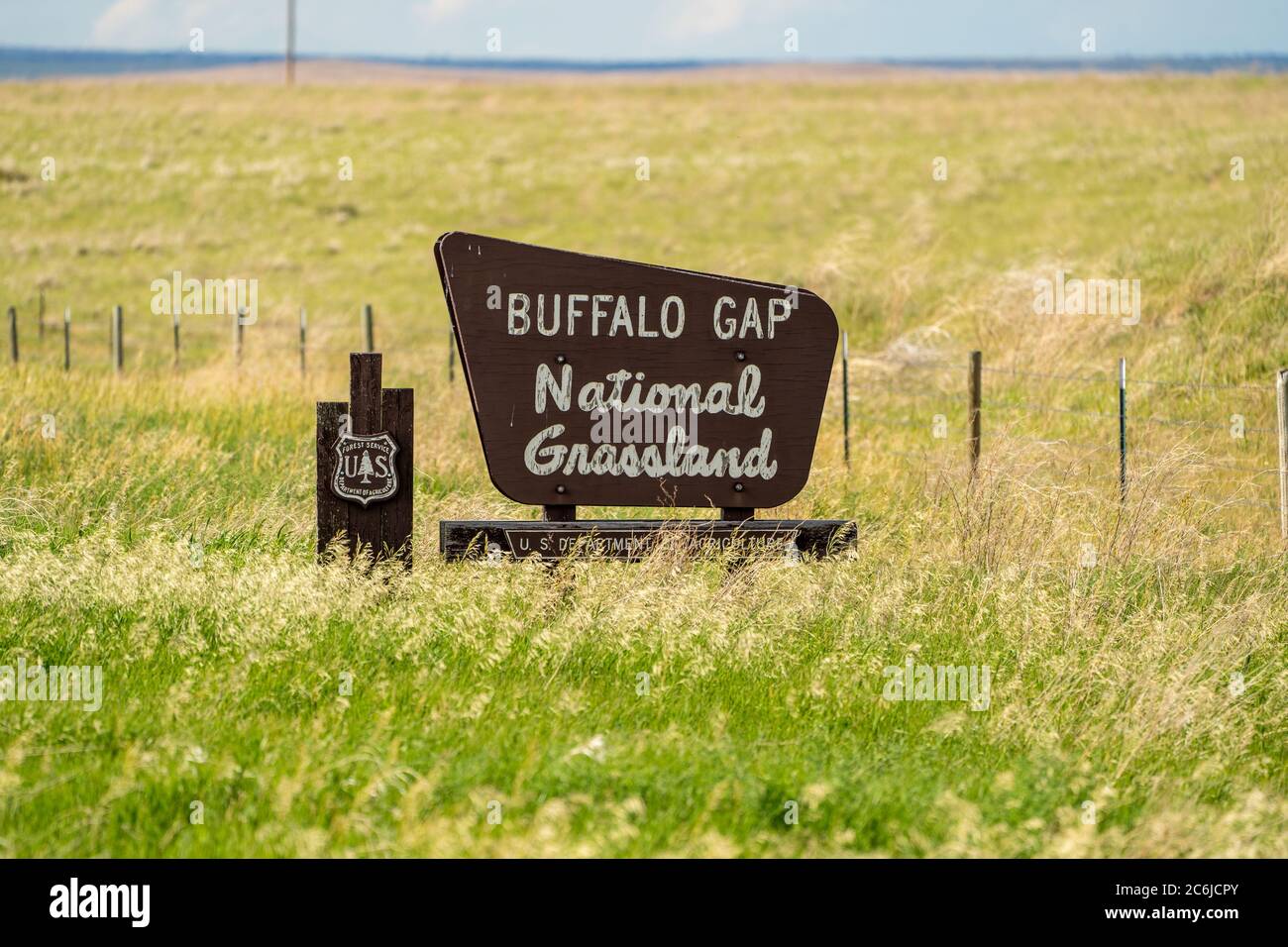 Scenic, South Dakota - June 22, 2020: Sign for the Buffalo Gap National ...