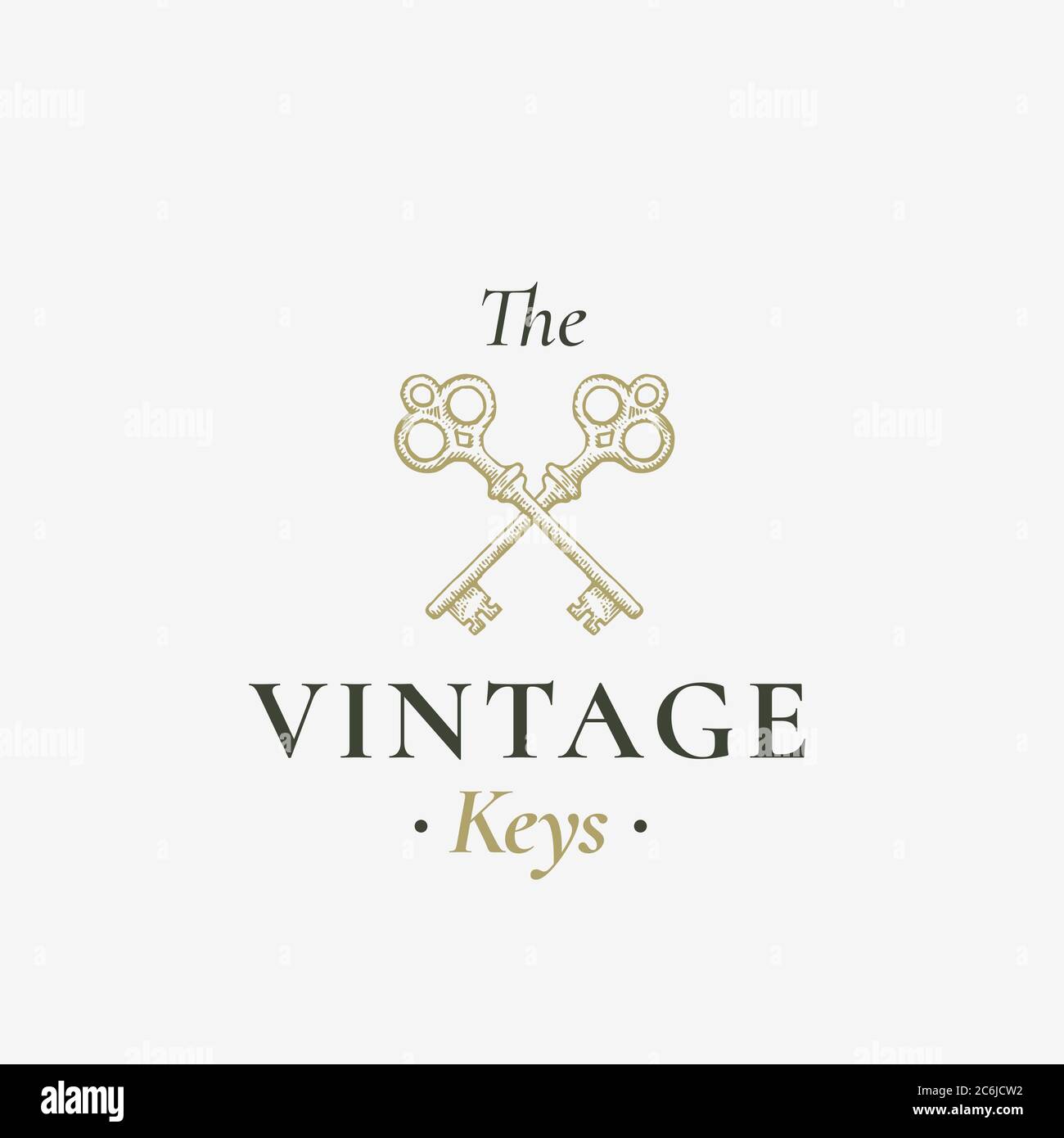 Old Keys Sign. Abstract Vector Sign, Symbol or Logo Template. Hand ...