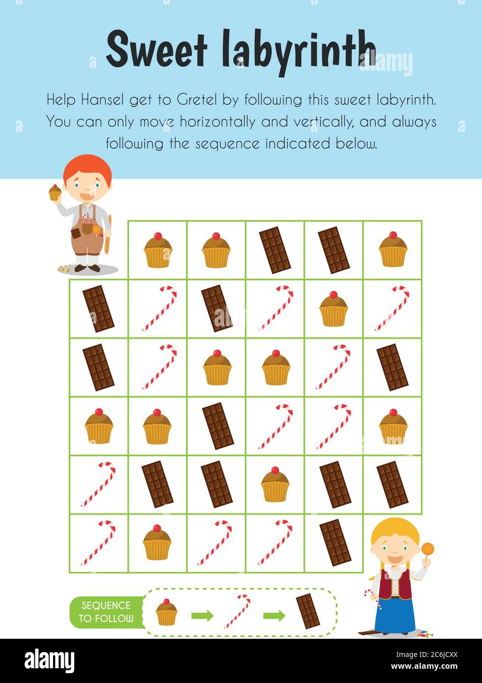 Sweet labyrinth Educational Sheet. Primary module for Attention and ...
