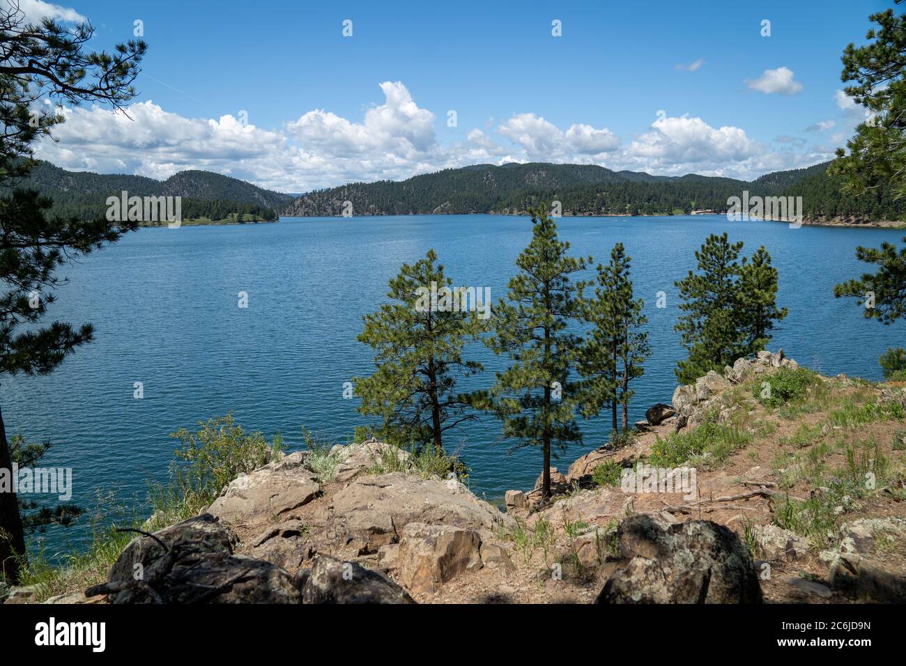 Pactola Lake and reservoir in the Black Hills of South Dakota in the ...