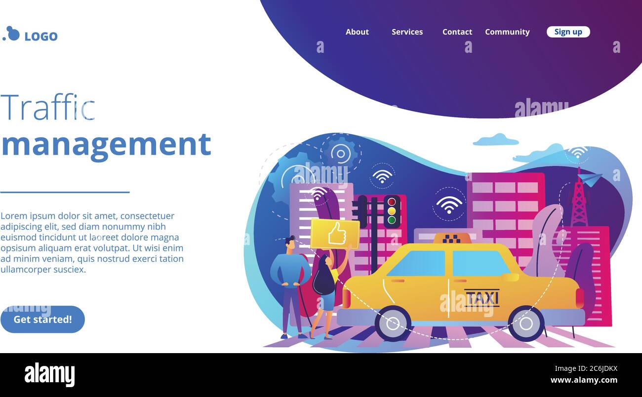 Intelligent transportation system concept landing page Stock Vector ...