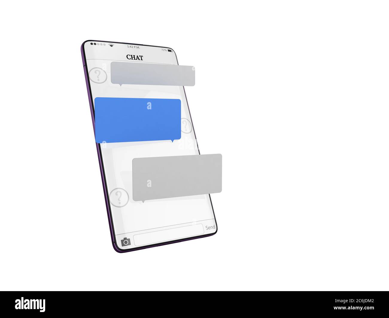 Chat message on smartphone chat window in the smartphone empty message ...