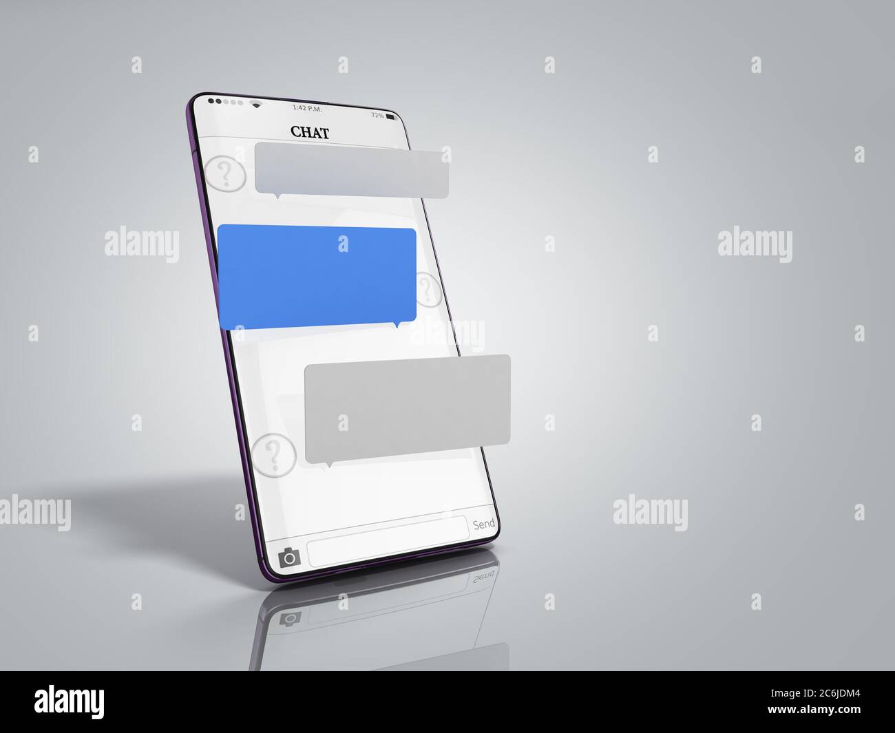 Chat message on smartphone chat window in the smartphone empty message ...