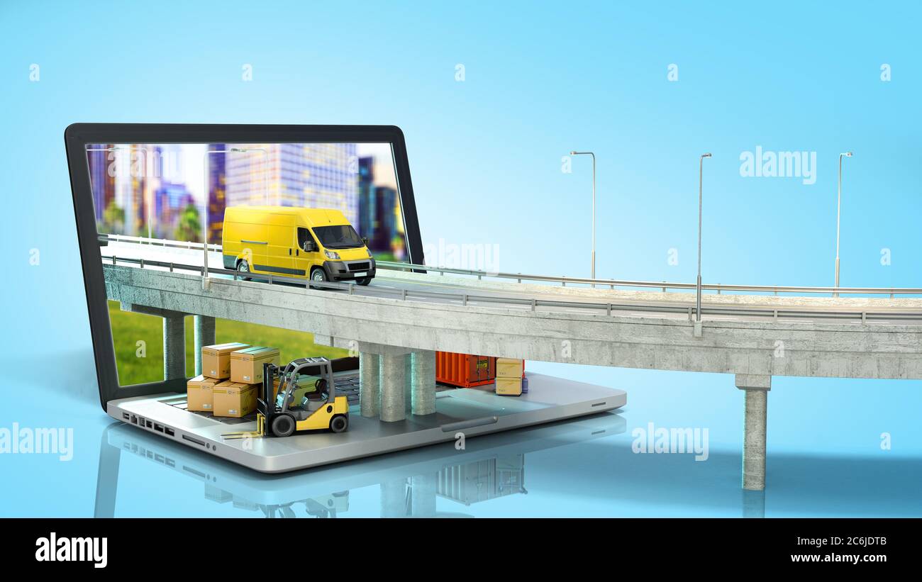 3d render freight trailer shipping hi-res stock photography and images ...