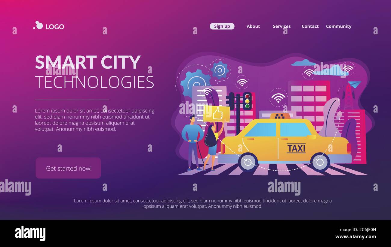 Intelligent transportation system concept landing page Stock Vector ...