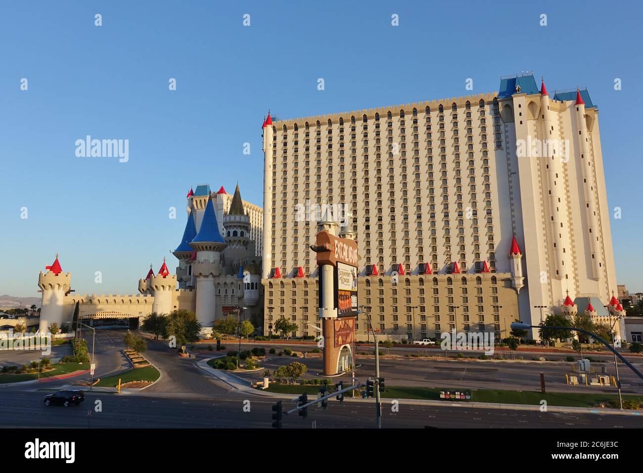 LAS VEGAS, NV -6 JUN 2020- View of the Excalibur Hotel and Casino ...