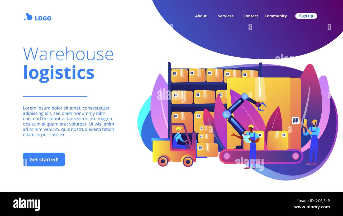 Logistics warehouse service landing hi-res stock photography and images ...