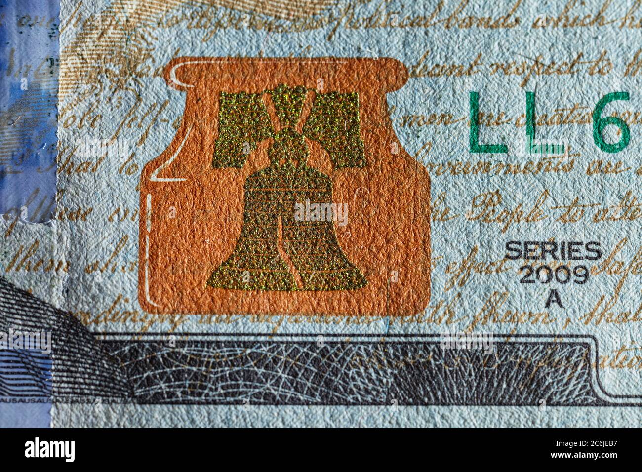 Color-shifting bell in the copper inkwell printed on the front of US ...