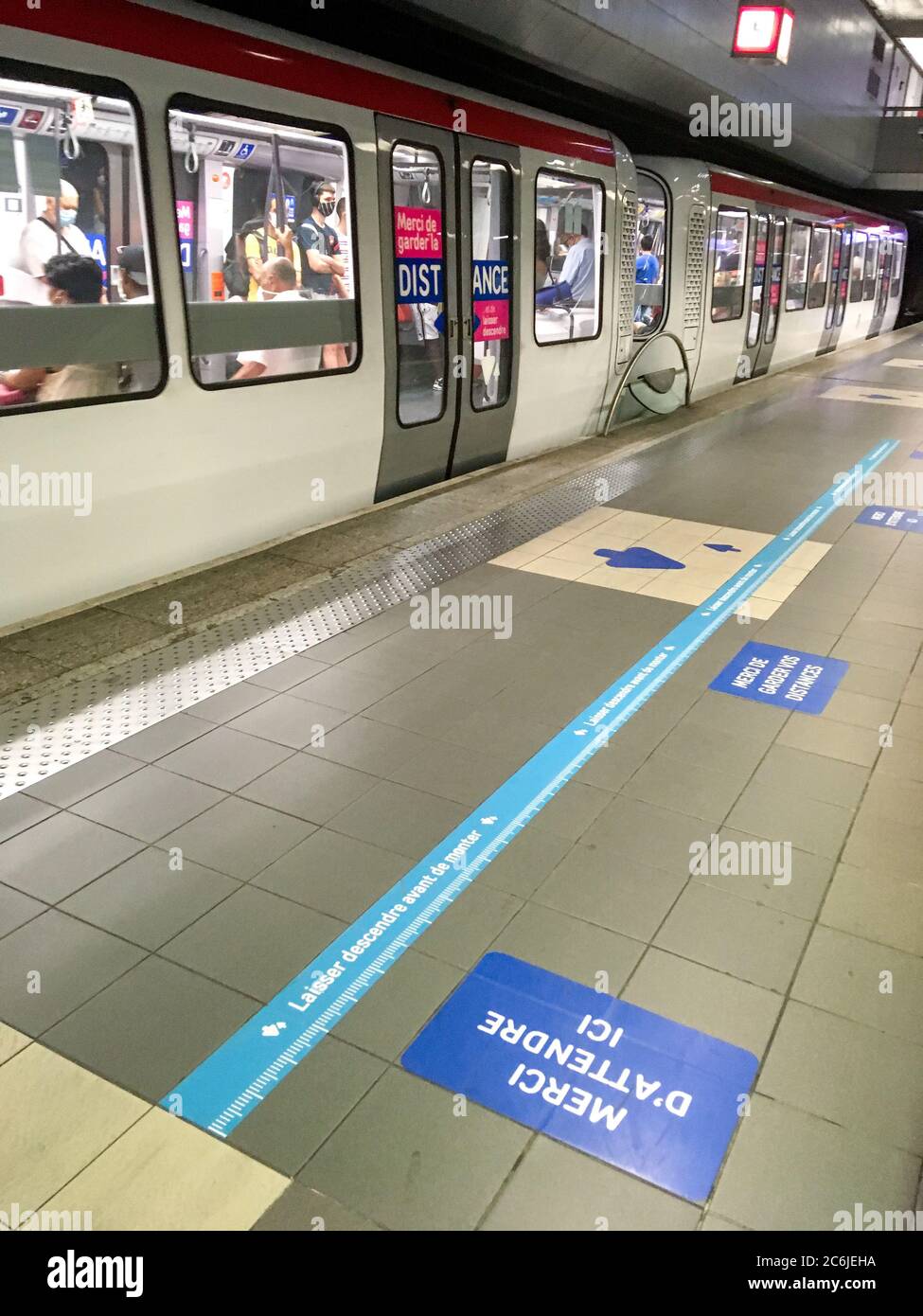 Lyon underground under post-covid19 heathcare protection rules, Lyon ...