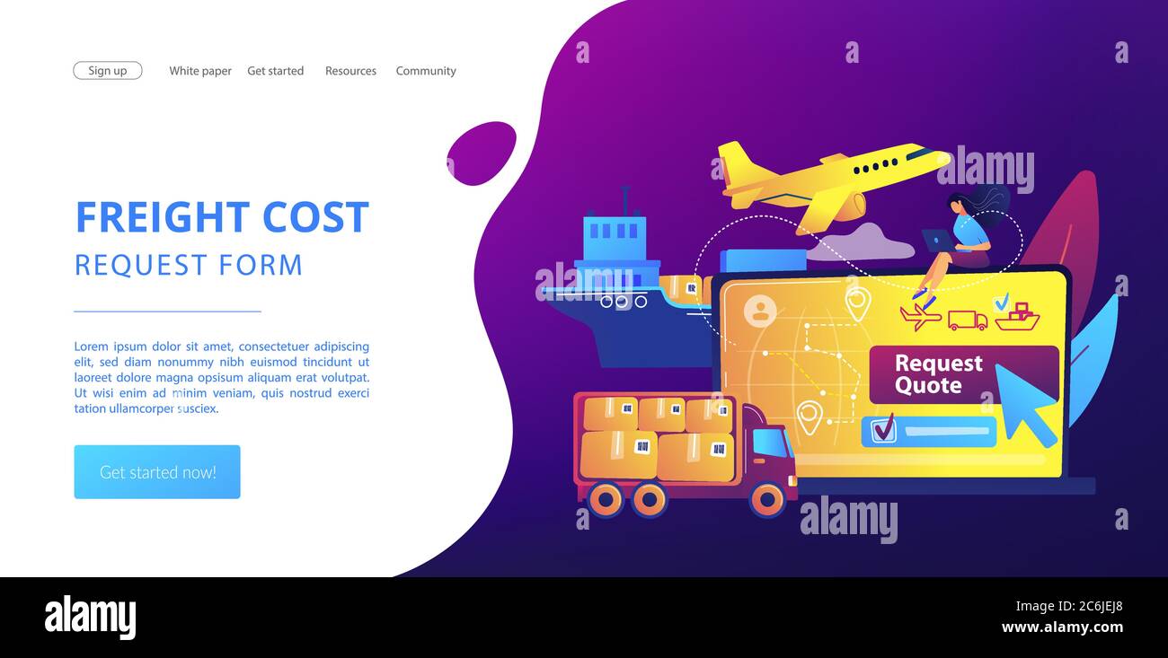Freight quote request concept landing page Stock Vector Image & Art - Alamy