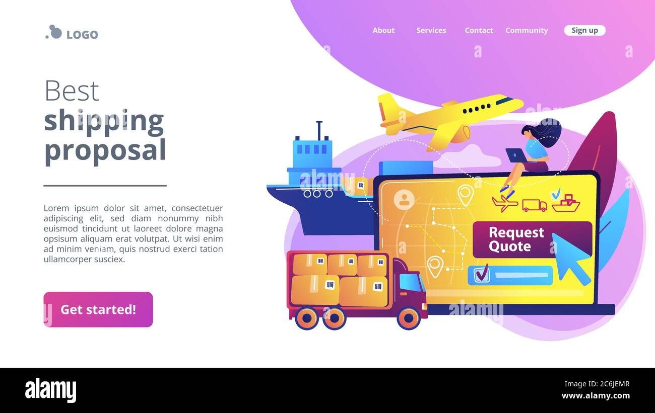 Freight quote request concept landing page Stock Vector Image & Art - Alamy