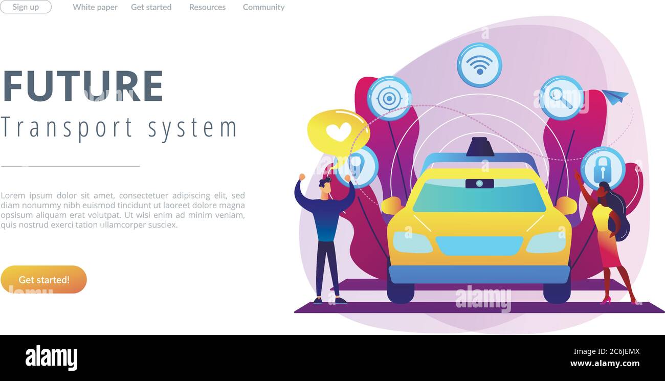 Autonomous driving concept landing page Stock Vector Image & Art - Alamy