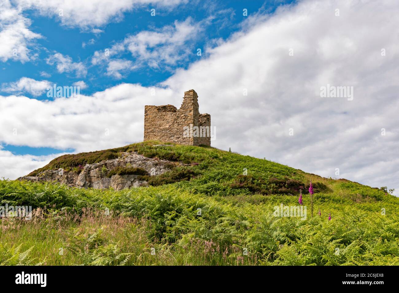 CASTLE VARRICH TONGUE SUTHERLAND SCOTLAND THE CASTLE WALLS IN MID ...