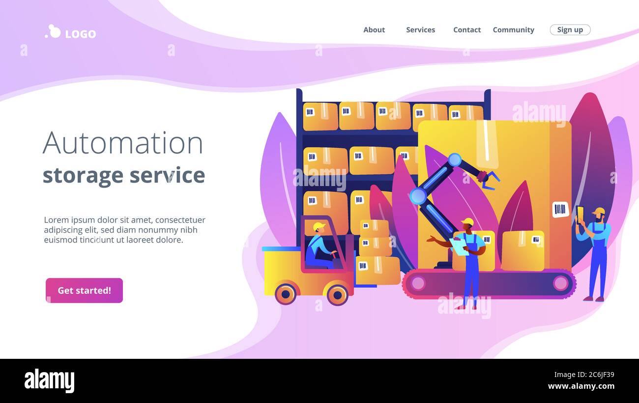 Logistics warehouse service landing hi-res stock photography and images ...