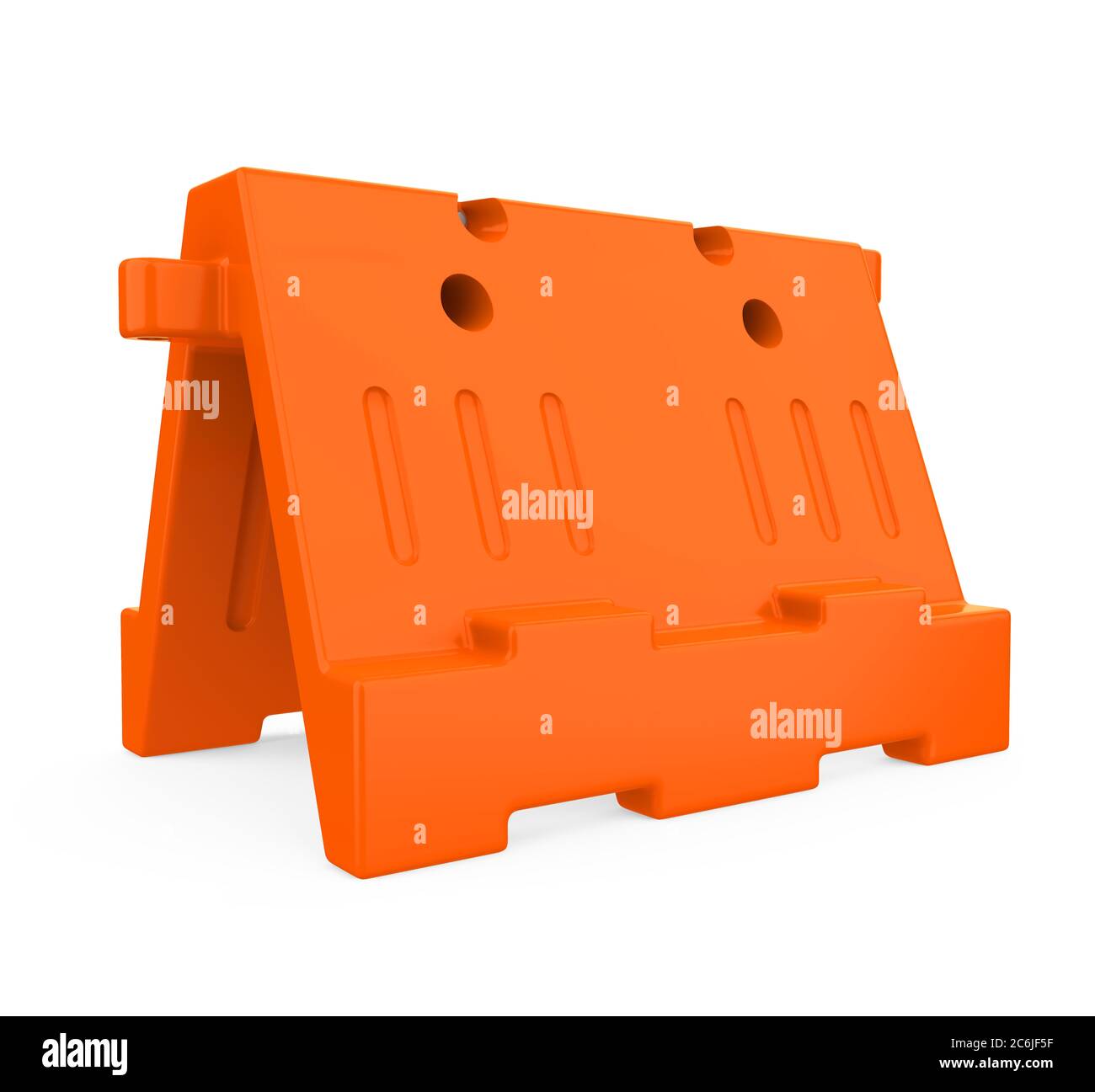 Plastic Traffic Barrier Isolated Stock Photo - Alamy