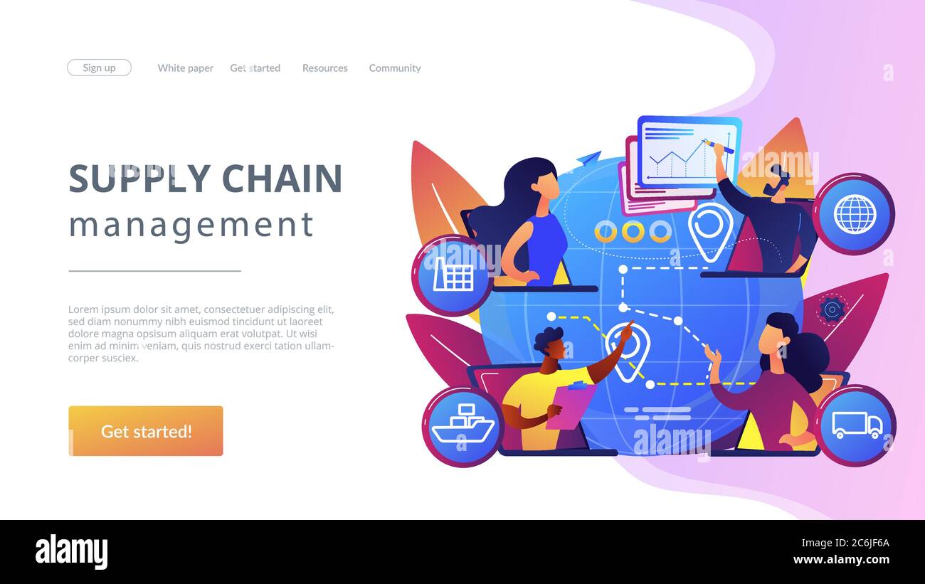 Supply chain management concept landing page Stock Vector Image & Art ...