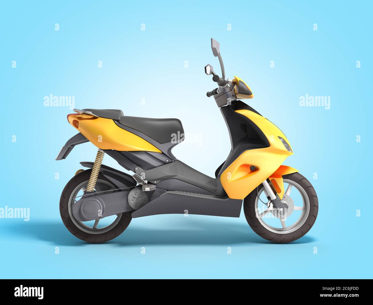 Blue yellow moped scooter hi-res stock photography and images - Alamy