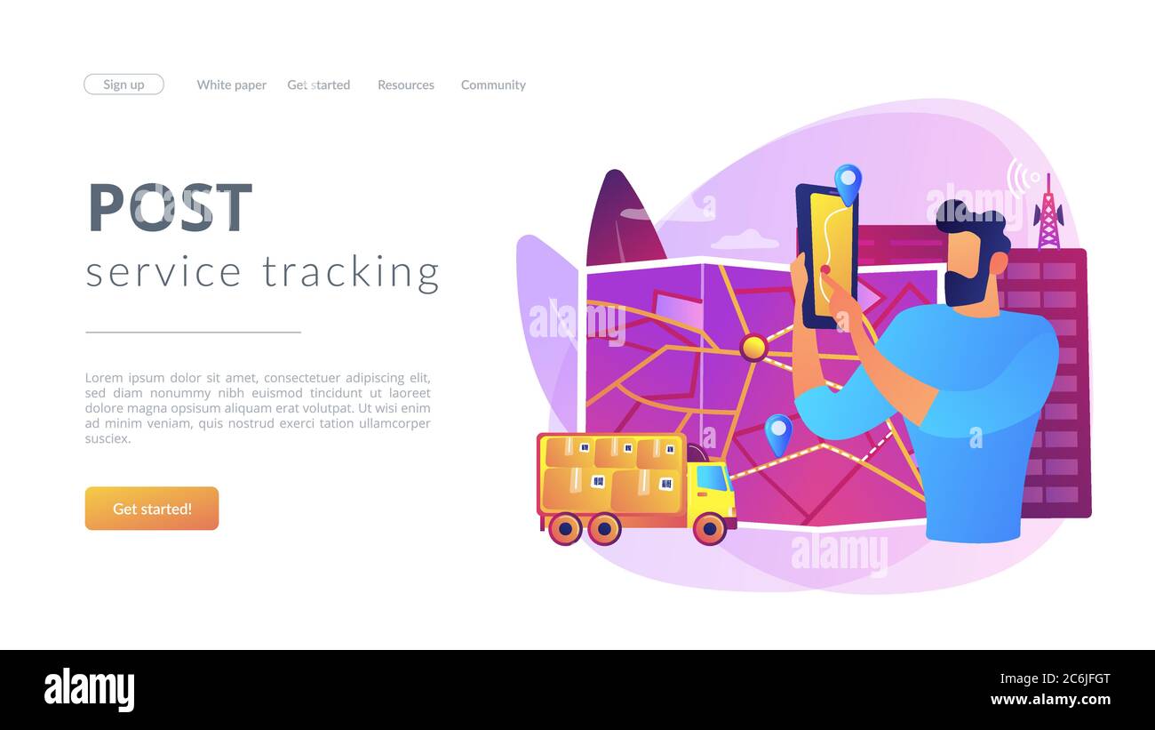 Post service tracking concept landing page Stock Vector Image & Art - Alamy