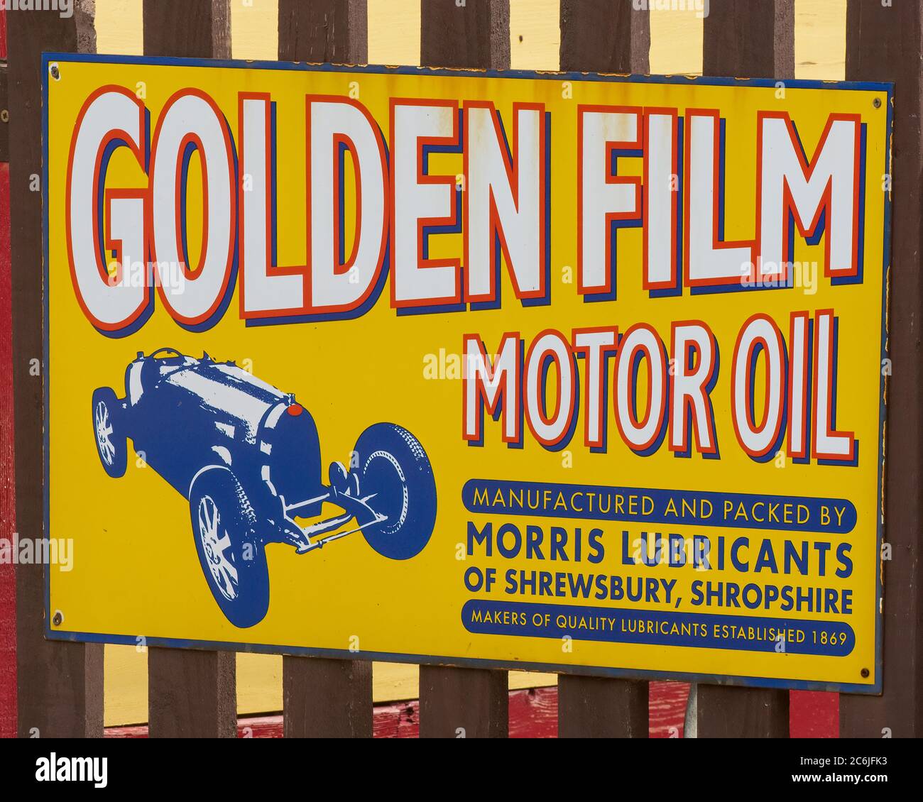 Vintage advertisement car Motor Oil sign, Golden Film - Norfolk, UK ...