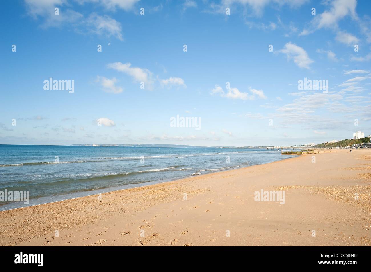 seaside resort of bournemouth in the uk nice sunny day with blue sky a ...