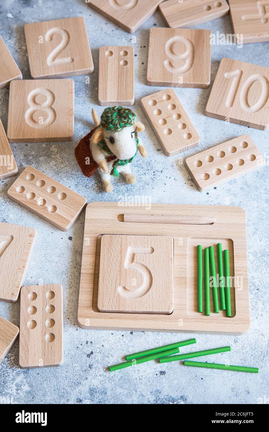 Wooden counting and writing trays - learning resource for educating ...
