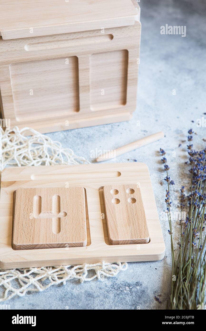 Wooden counting and writing trays - learning resource for educating ...