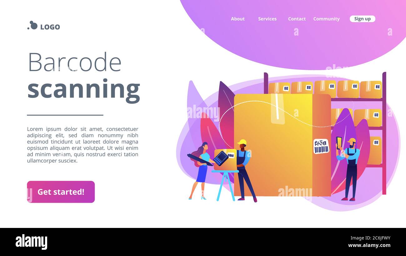 Barcode scanning concept landing page Stock Vector Image & Art - Alamy