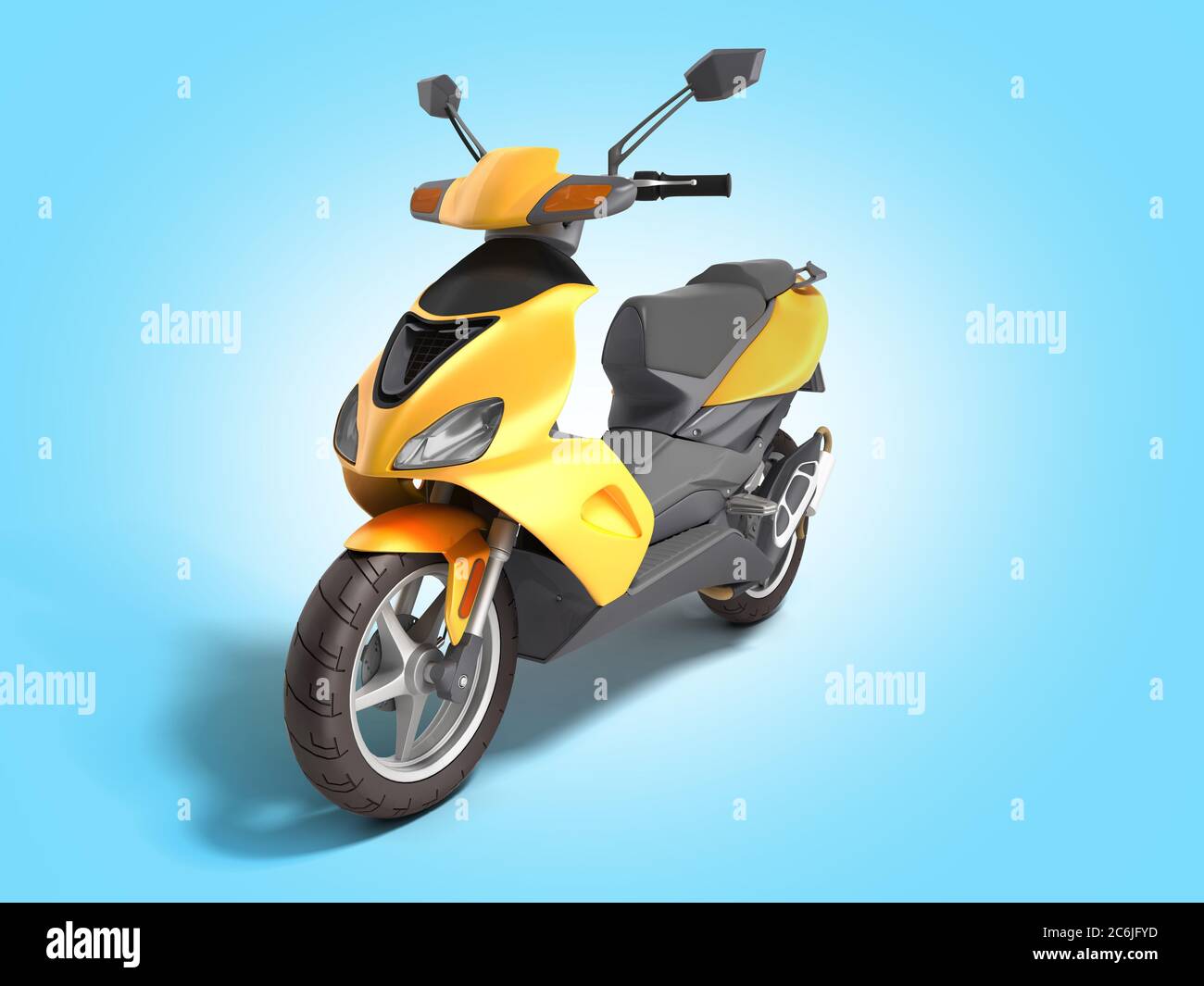 Blue yellow moped scooter hi-res stock photography and images - Alamy