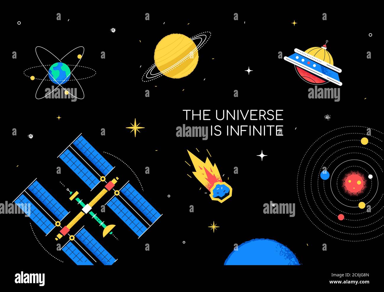 Infinite universe - flat design style conceptual illustration Stock ...
