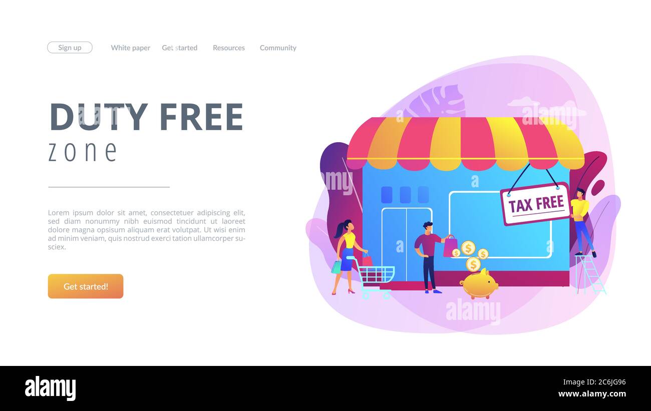 Tax free service concept landing page Stock Vector Image & Art - Alamy