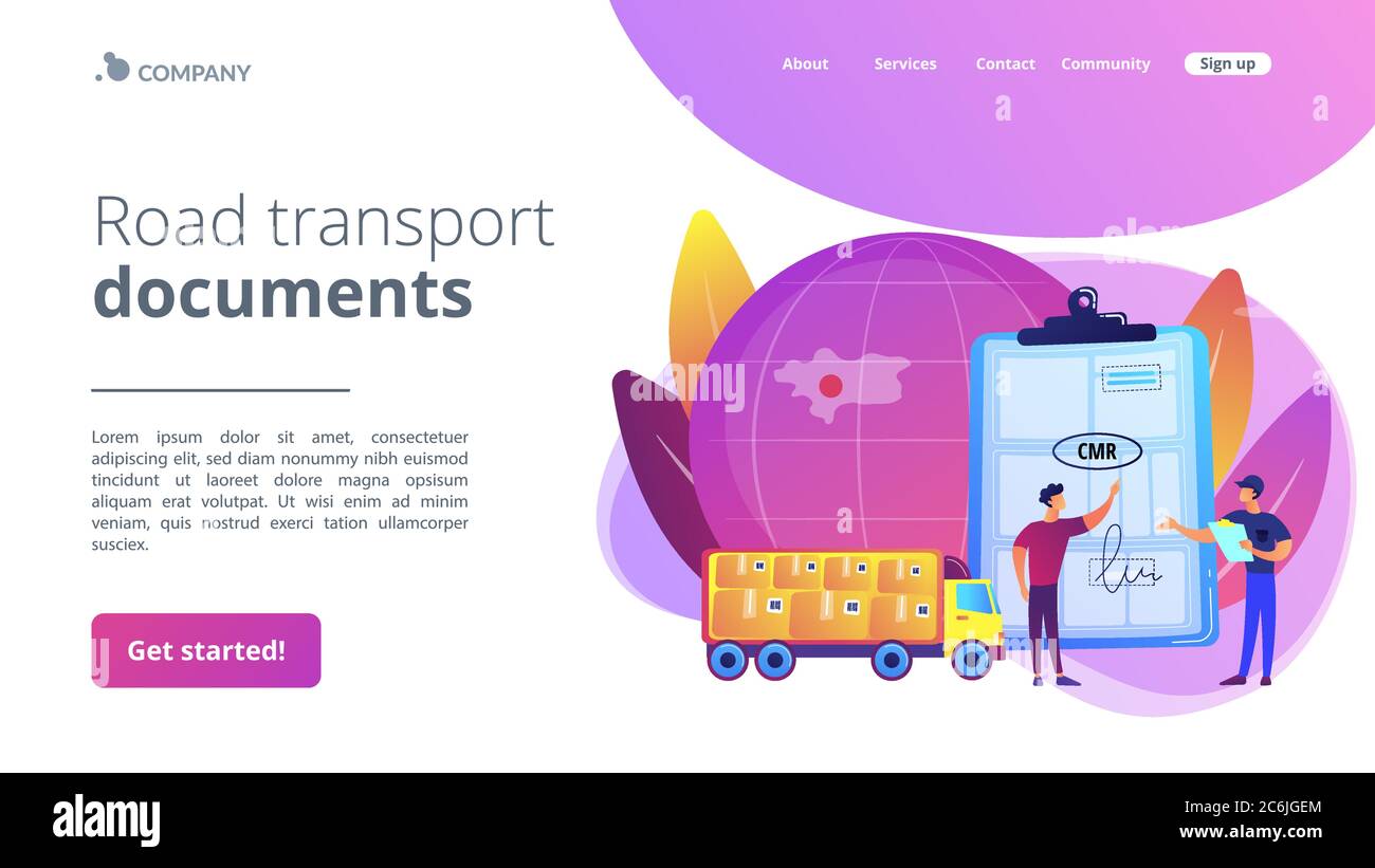 Road transport documents concept landing page Stock Vector Image & Art ...