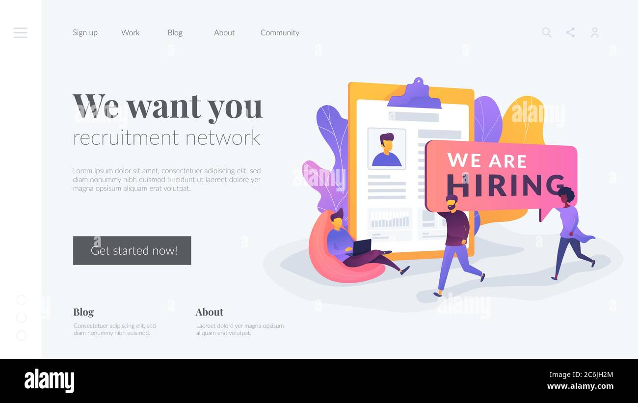 Recruitment agency landing page template Stock Vector Image & Art - Alamy
