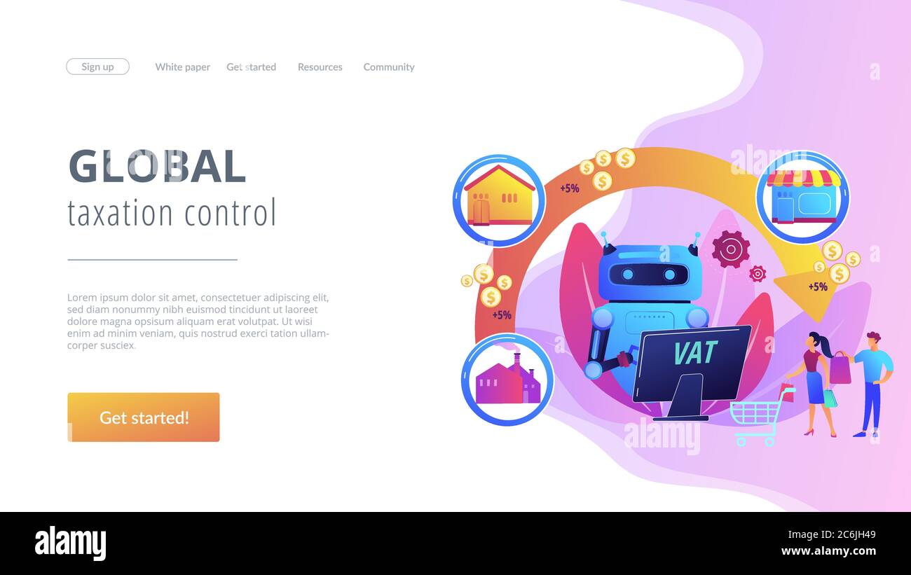 Value added tax system concept landing page Stock Vector Image & Art ...