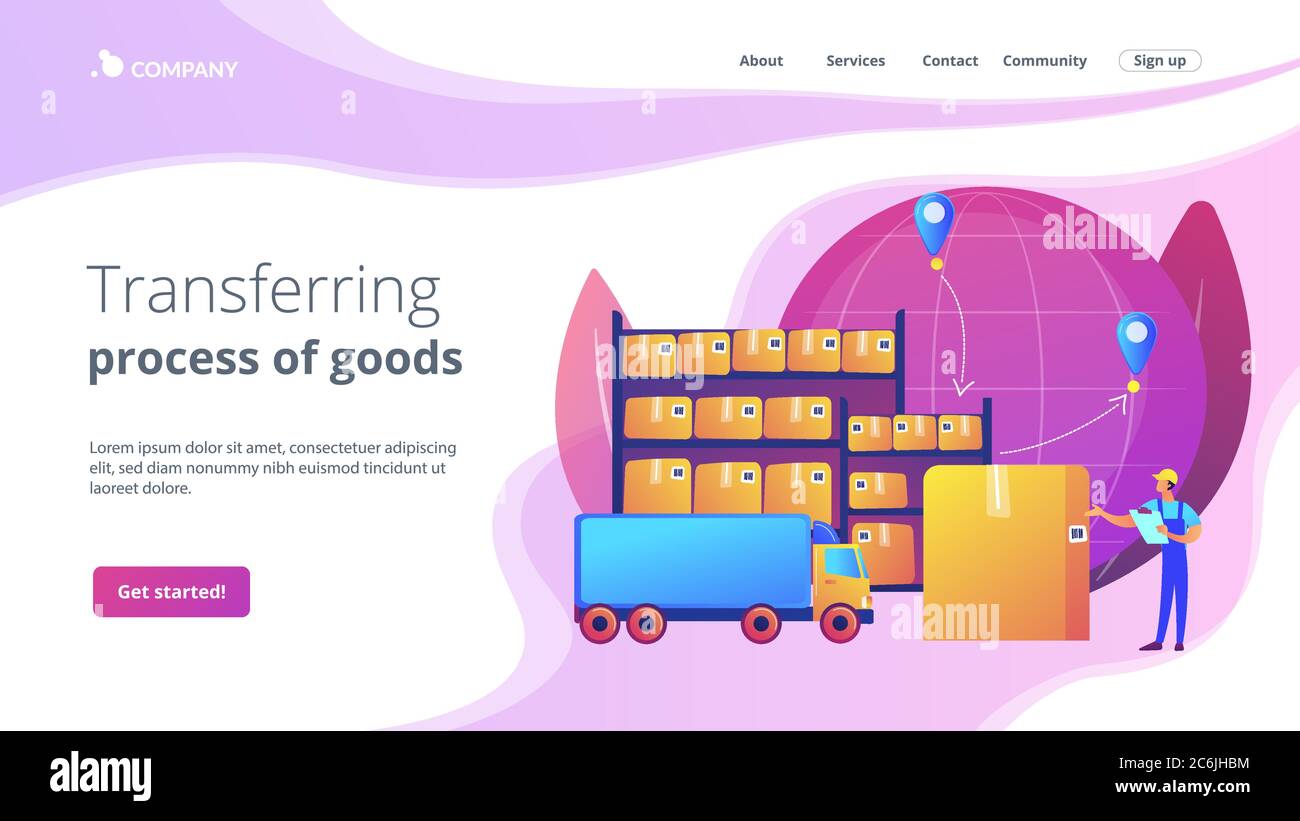 Transit warehouse concept landing page Stock Vector Image & Art - Alamy