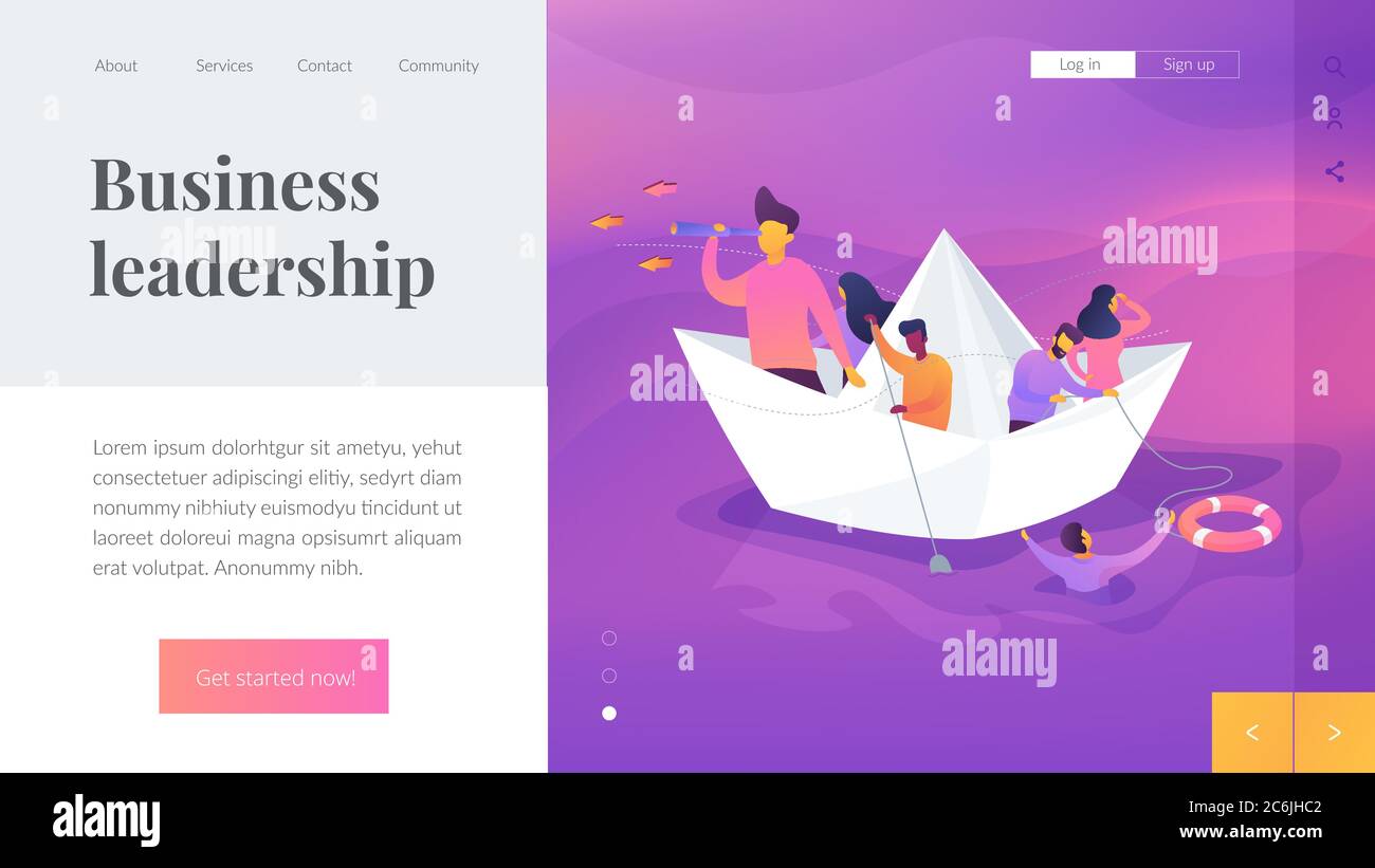 Leadership landing page template Stock Vector Image & Art - Alamy
