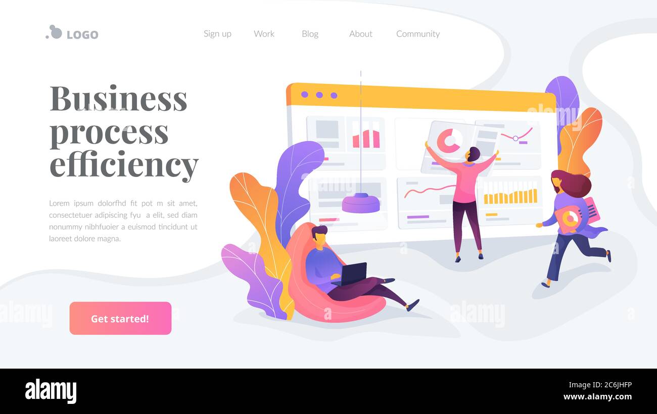 Workflow landing page template Stock Vector Image & Art - Alamy