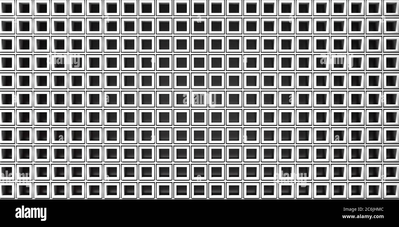 Geometric square shape pattern background, metal texture. White silver ...