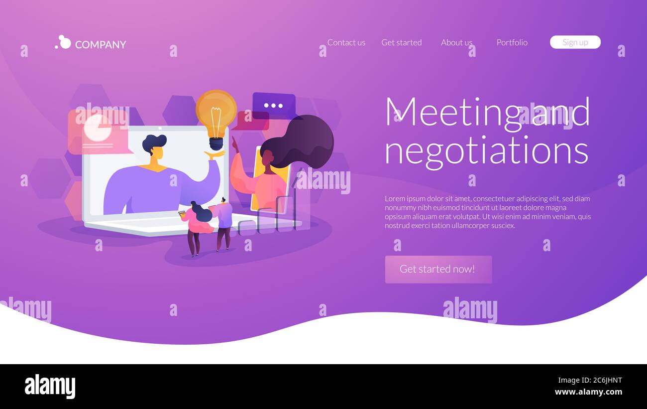 Online conference landing page hi-res stock photography and images - Alamy