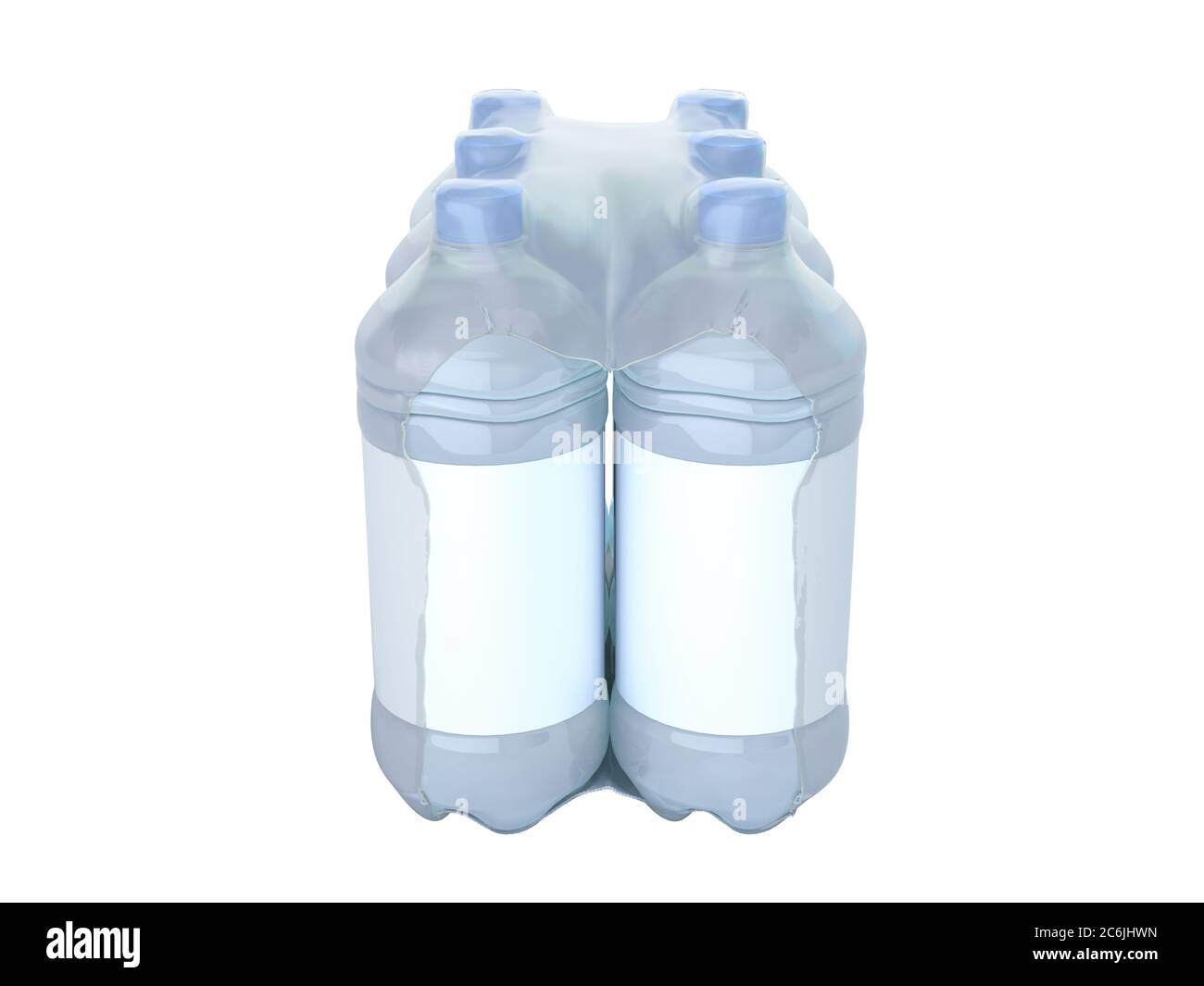 pat bottles in wrapped package 3d render on white no shadow Stock Photo ...