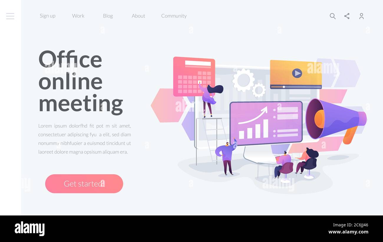 Online webinar landing page Cut Out Stock Images & Pictures - Alamy