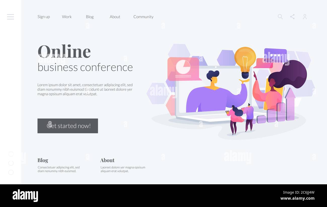 Online conference landing page hi-res stock photography and images - Alamy