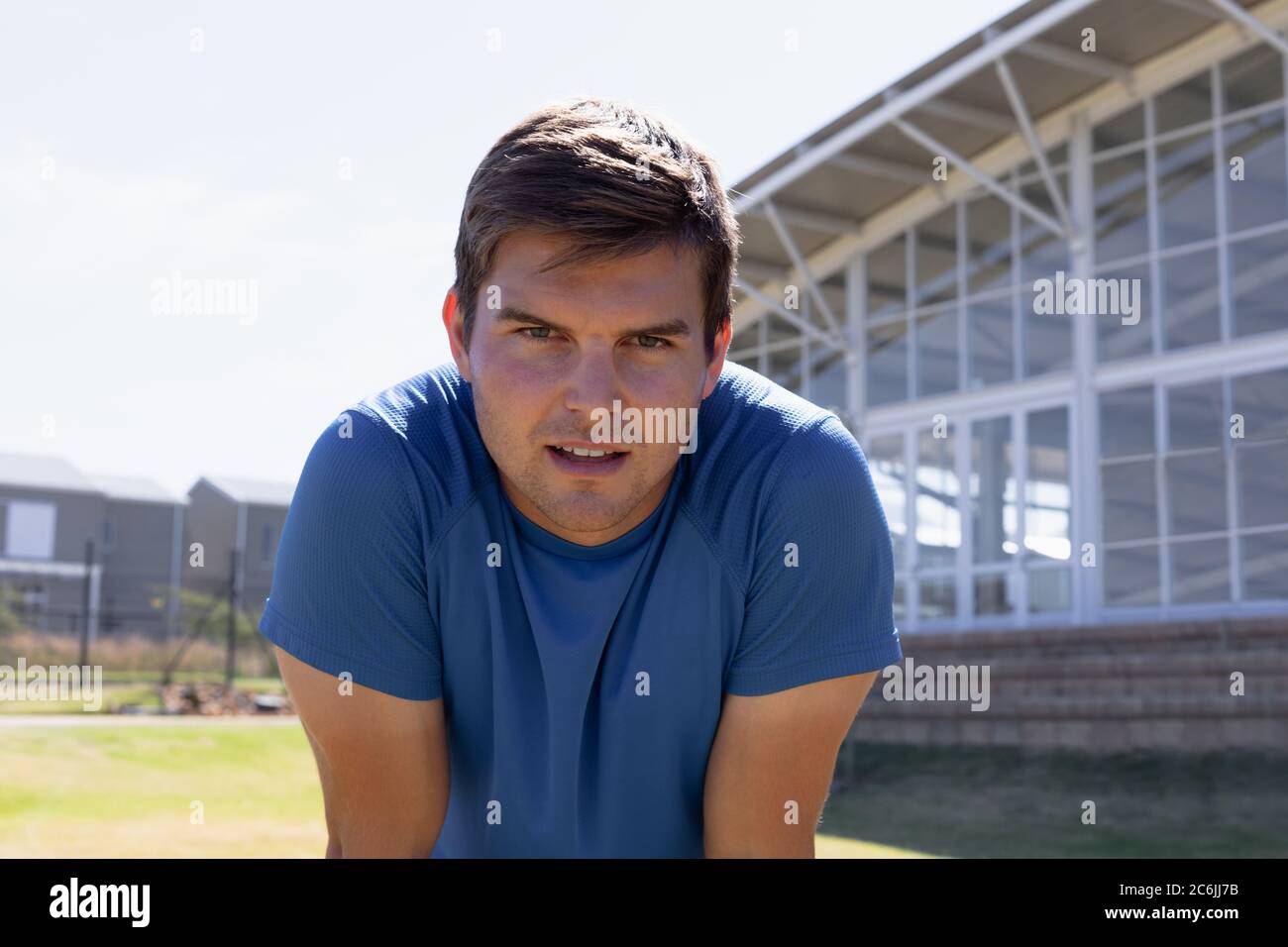 Tired muscular athlete after training hi-res stock photography and ...