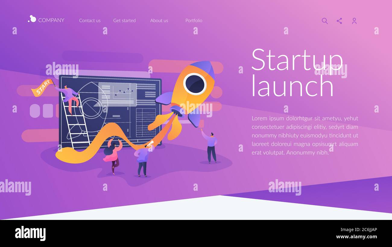 Start up landing page concept Stock Vector Image & Art - Alamy