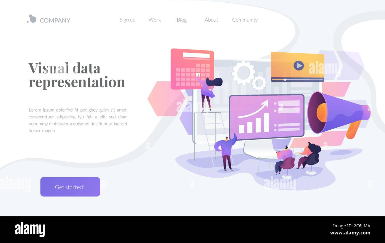 Landing page template presentation Cut Out Stock Images & Pictures - Alamy