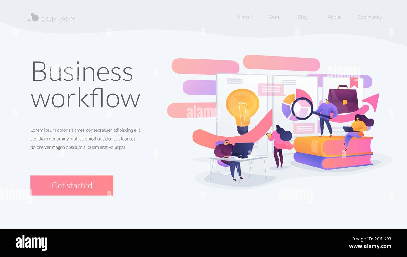 Workflow landing page concept Stock Vector Image & Art - Alamy