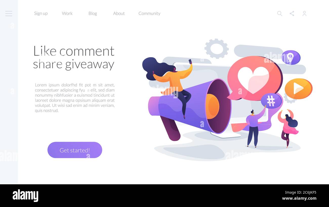 Social network promotion landing page concept Stock Vector Image & Art ...