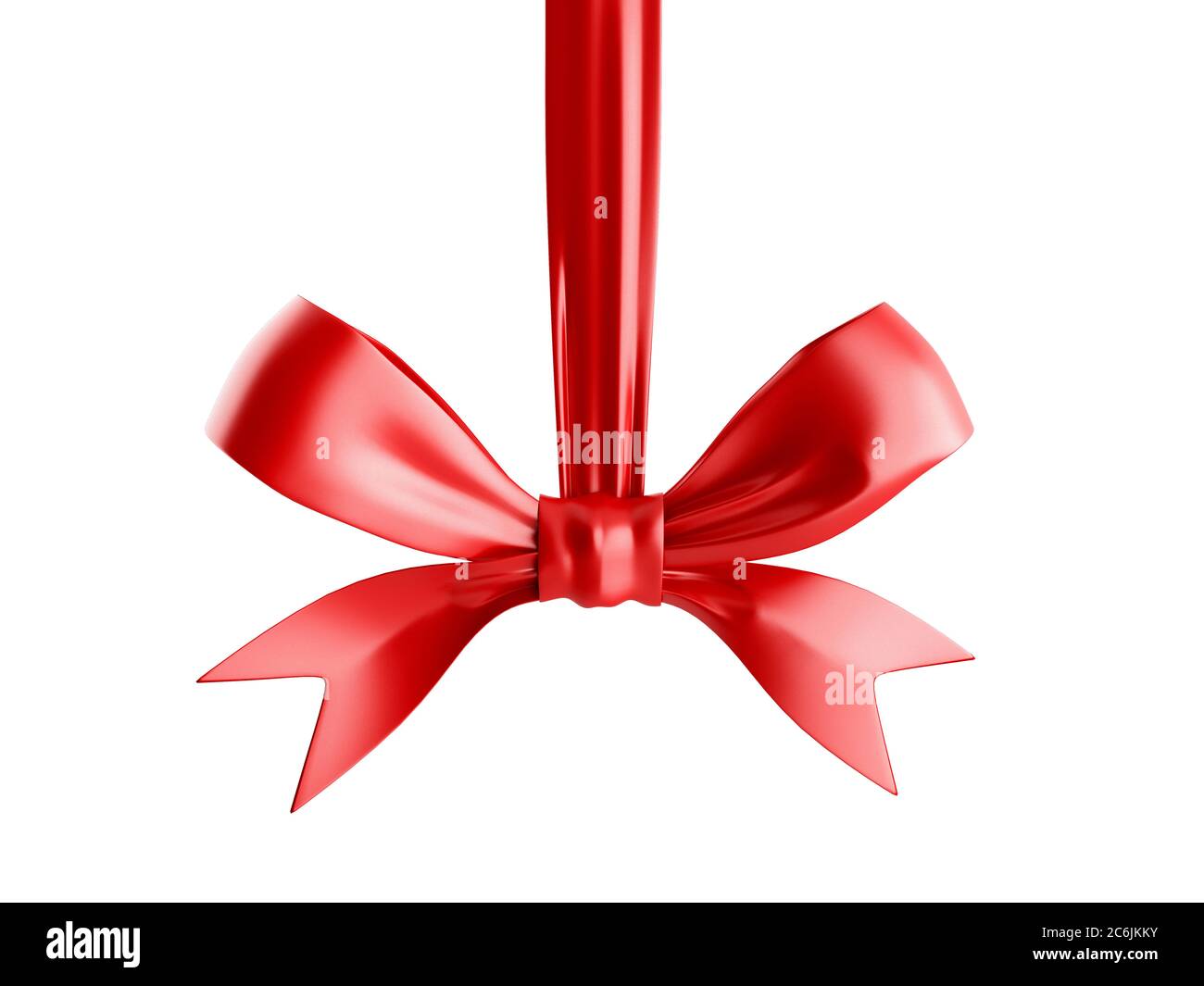 shiny red ribbon and bow isolated on white background 3D rendering ...